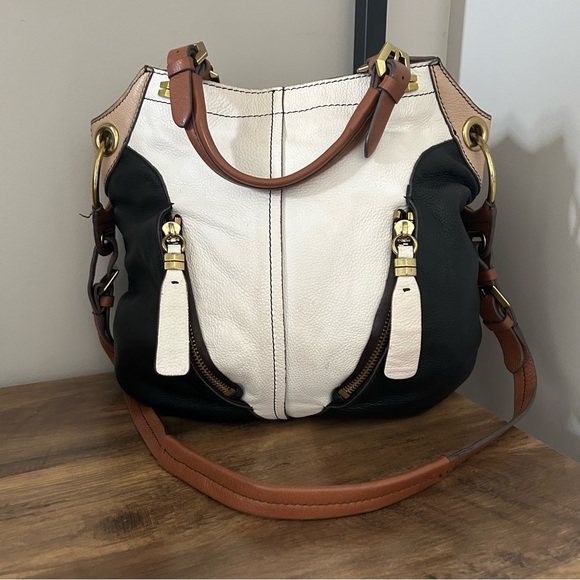 orYANY | Bags | Oryany Tri Color Bag With Adjustable Strap All Leather ...
